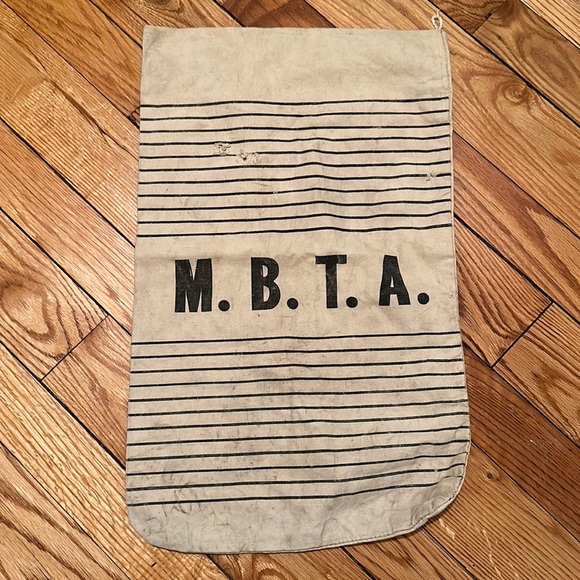 Art | Vintage Canvas Mbta Money Bag | Poshmark